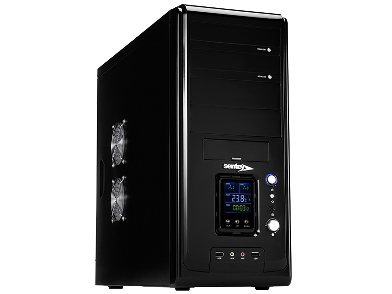 Gabinete Sentey DS1-4234 con fuente 600W, 4 Coolers y panel LCD ...